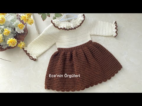 Vintage Tığ işi Bebek Elbisesi /Vintage Crochet Baby Dress /6 -12 ay