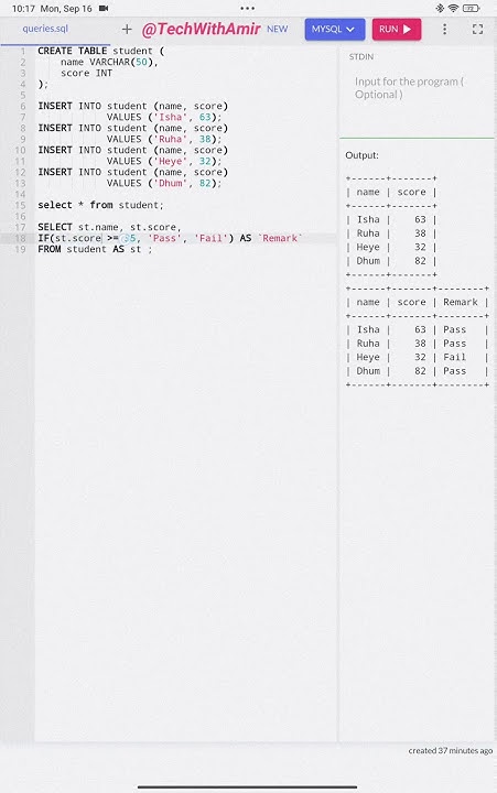Part 1 If Statement In A Mysql Query If Statement Mysql Free Tech Education Youtube
