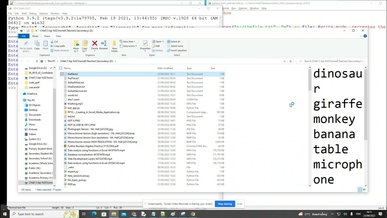 9618 Pseudocode To Python 08 Writing Files Youtube
