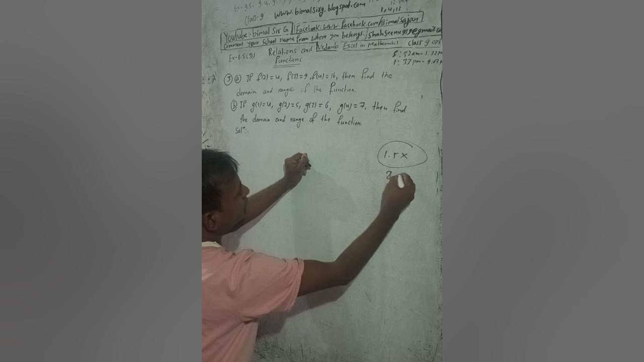 Opt class 9 Ex-1.5D Q3) Relations and Functions | Vedanta excel in optional mathematics class 9 ...