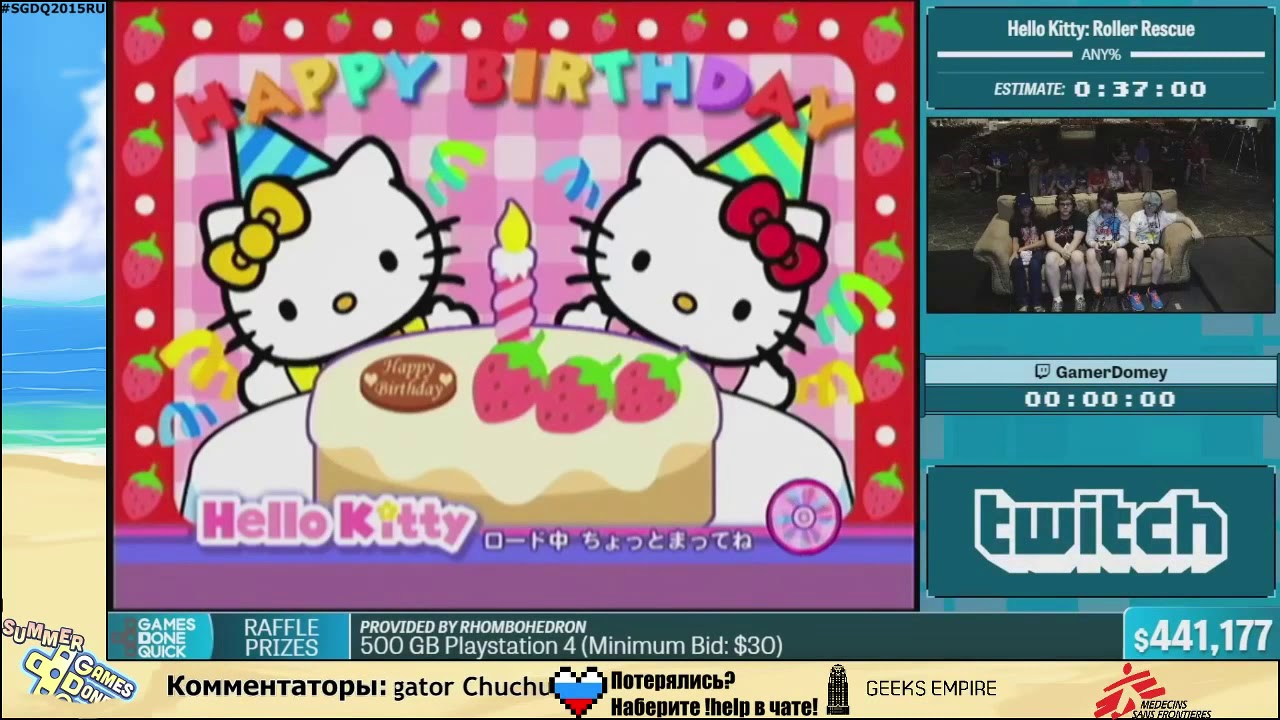 SGDQ 2015 Hello Kitty Roller Rescue Russian Restream - YouTube
