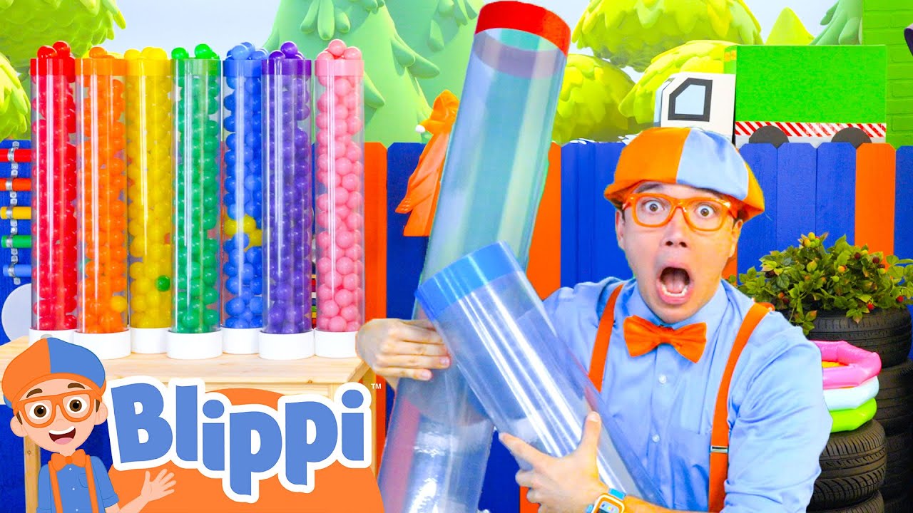 Ball Game: Blippi's Playdate: Ball Pit Color Game | Blippi | Challenges ...