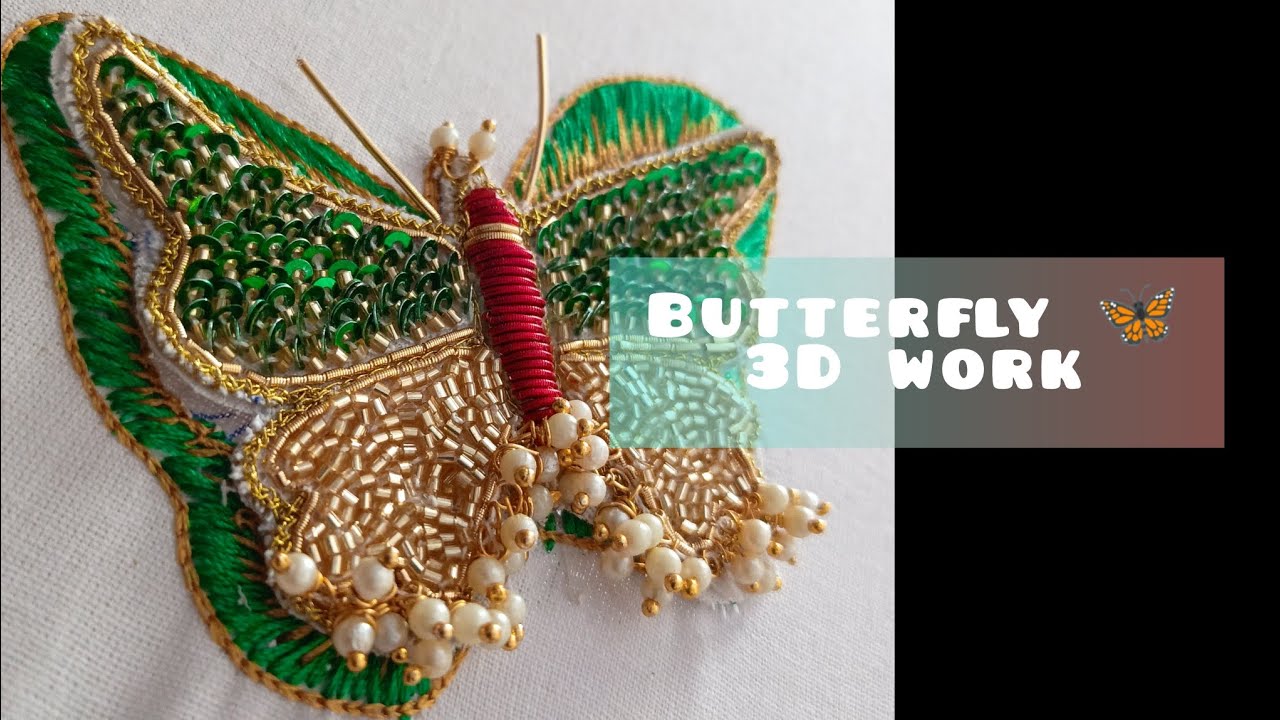 Butterfly 🦋 3D work|jr aari designers|#tenkasi|#recent4recent #3d - YouTube