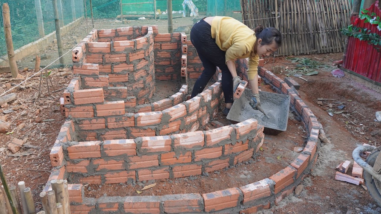 Build artistic flower beds - Build garden flower in the farm - YouTube