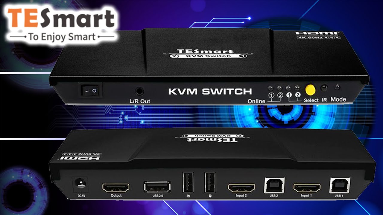 Hardware | TESmart HDMI 4K @ 60Hz Ultra HD 2x1 HDMI KVM Switch - YouTube