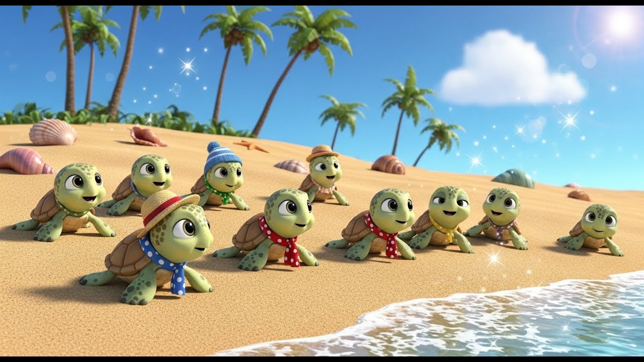 Ten Tiny Turtles on the Shore 🐢🌊 | Counting Song for Kids | Fun Numbers Learning Video - YouTube