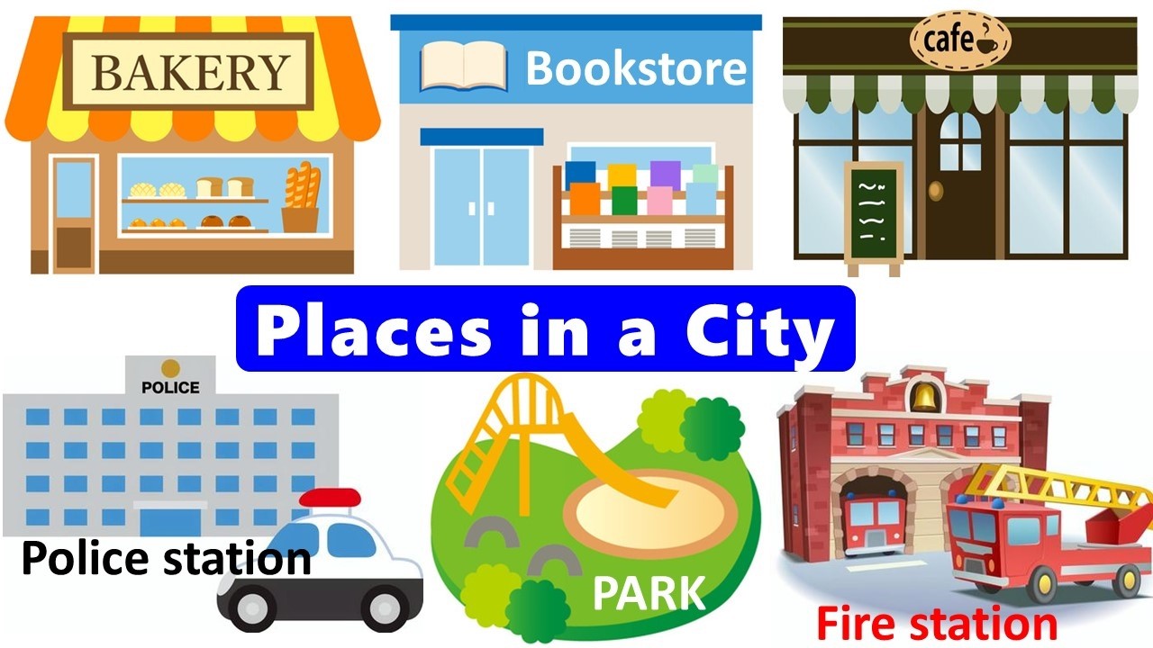 Places in a City | Places Vocabulary | Parts of the City - YouTube