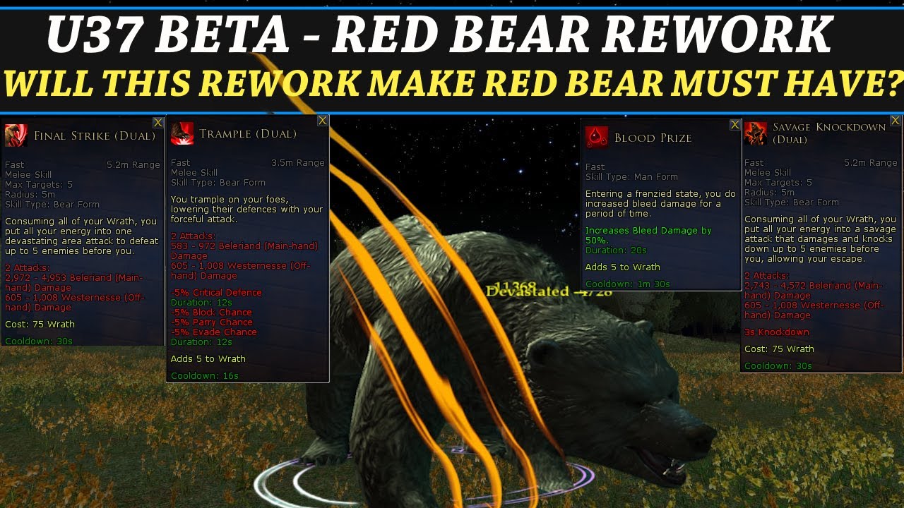 LOTRO: U37 Beta Red Beorning Rework | Will Red Bear Become a Must Have ...