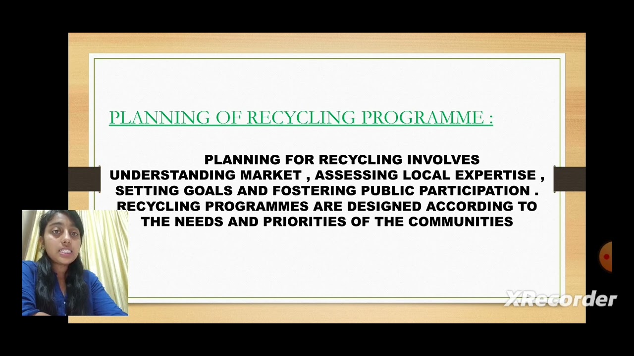 Waste management : Significance of recycling and planning of recycling ...