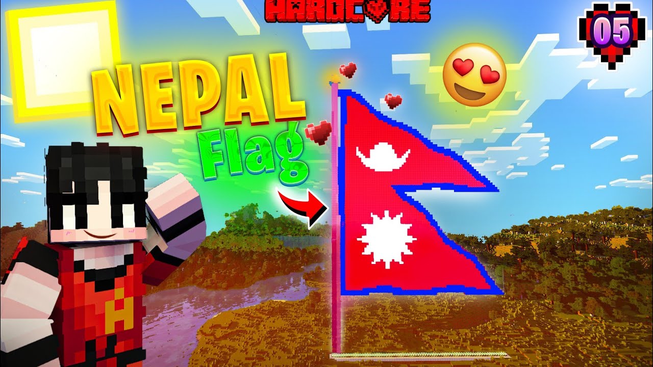 I Built Nepal Flag In Minecraft | In Nepali | Minecraft Hardcore | Part ...