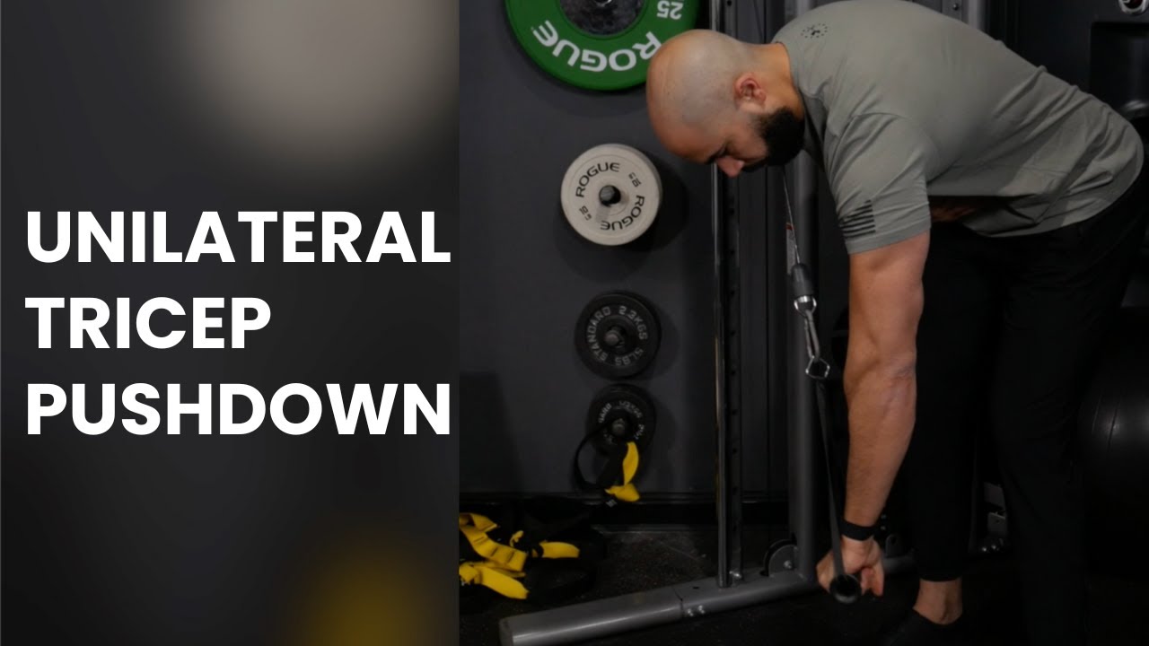 Unilateral Tricep Pushdown (Shoulder Internal Rotation Bias) - YouTube