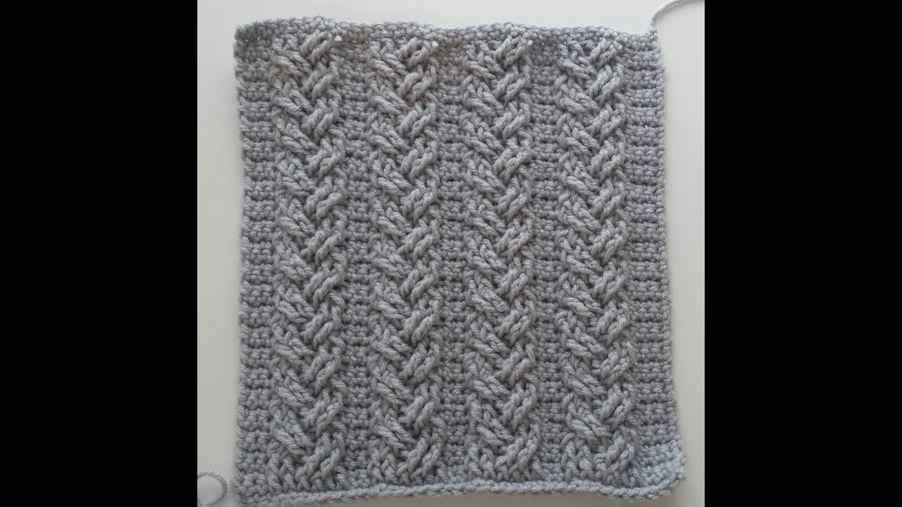 Crochet Cables, Single Plaited Cable, Part 3; Rows 7 - end. - YouTube