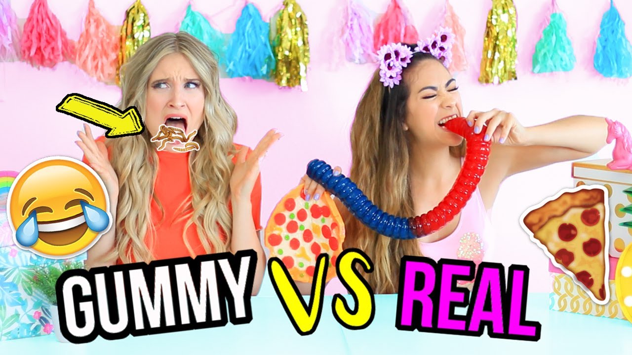 GUMMY VS REAL FOOD CHALLENGE! - YouTube