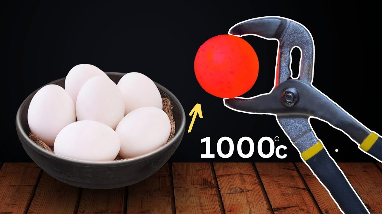 1000 degrees Red Hot Copper Ball vs Eggs 🥚 - YouTube