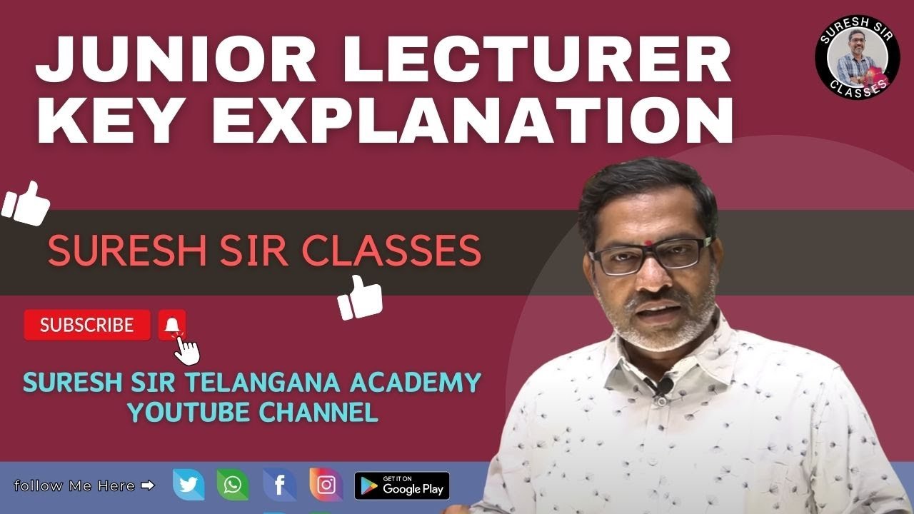 Junior Lecturer Key Explanation II Download TG Movement Suresh Sir ...