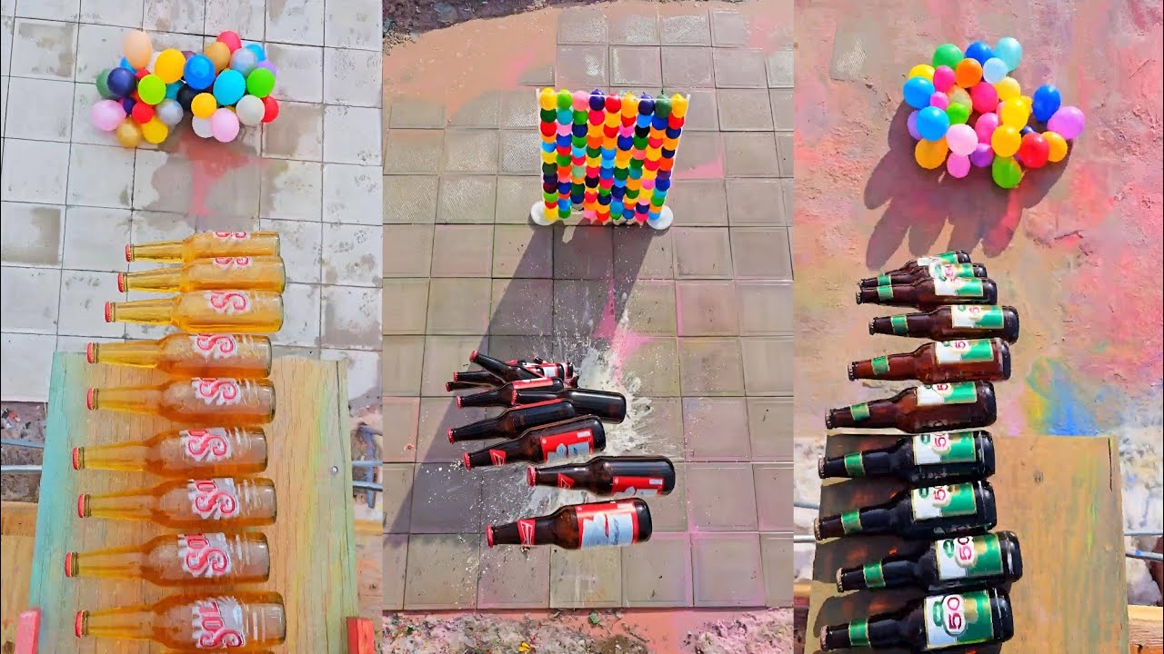 Breaking Glass Bottle - 24 | Bottle throwing down stairs | Crushing ...