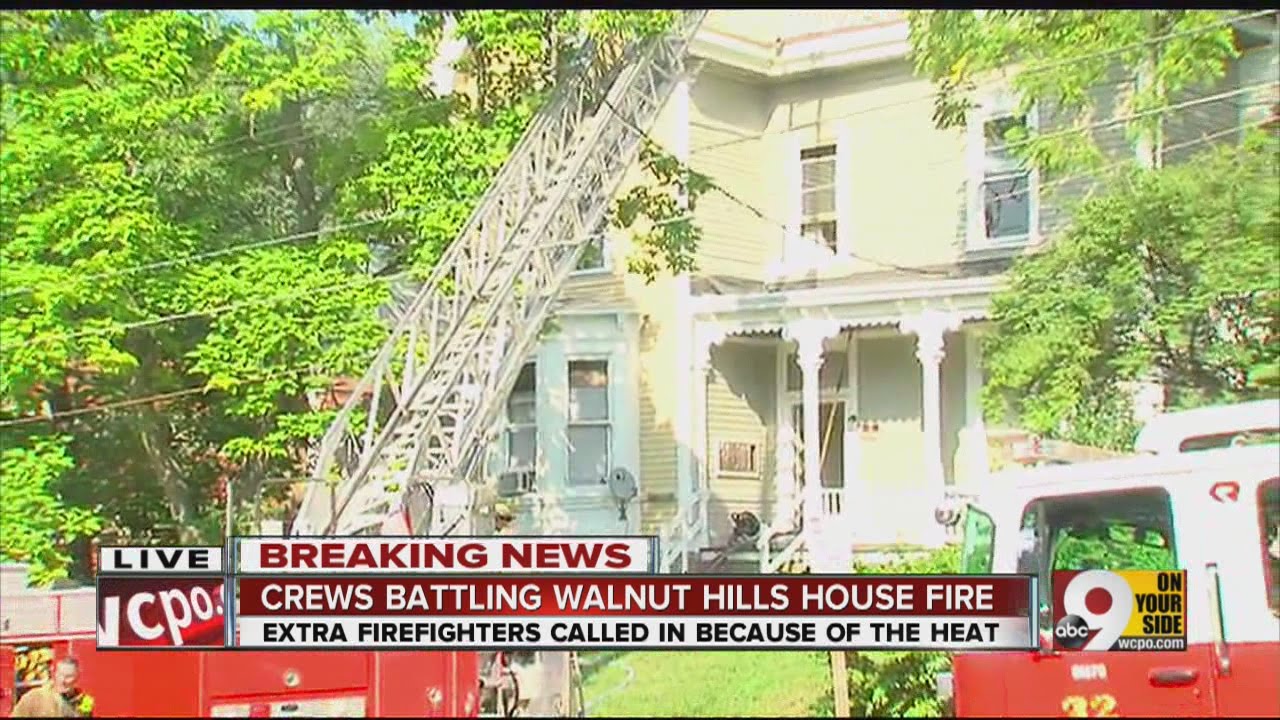 Crews battle Walnut Hills house fire - YouTube