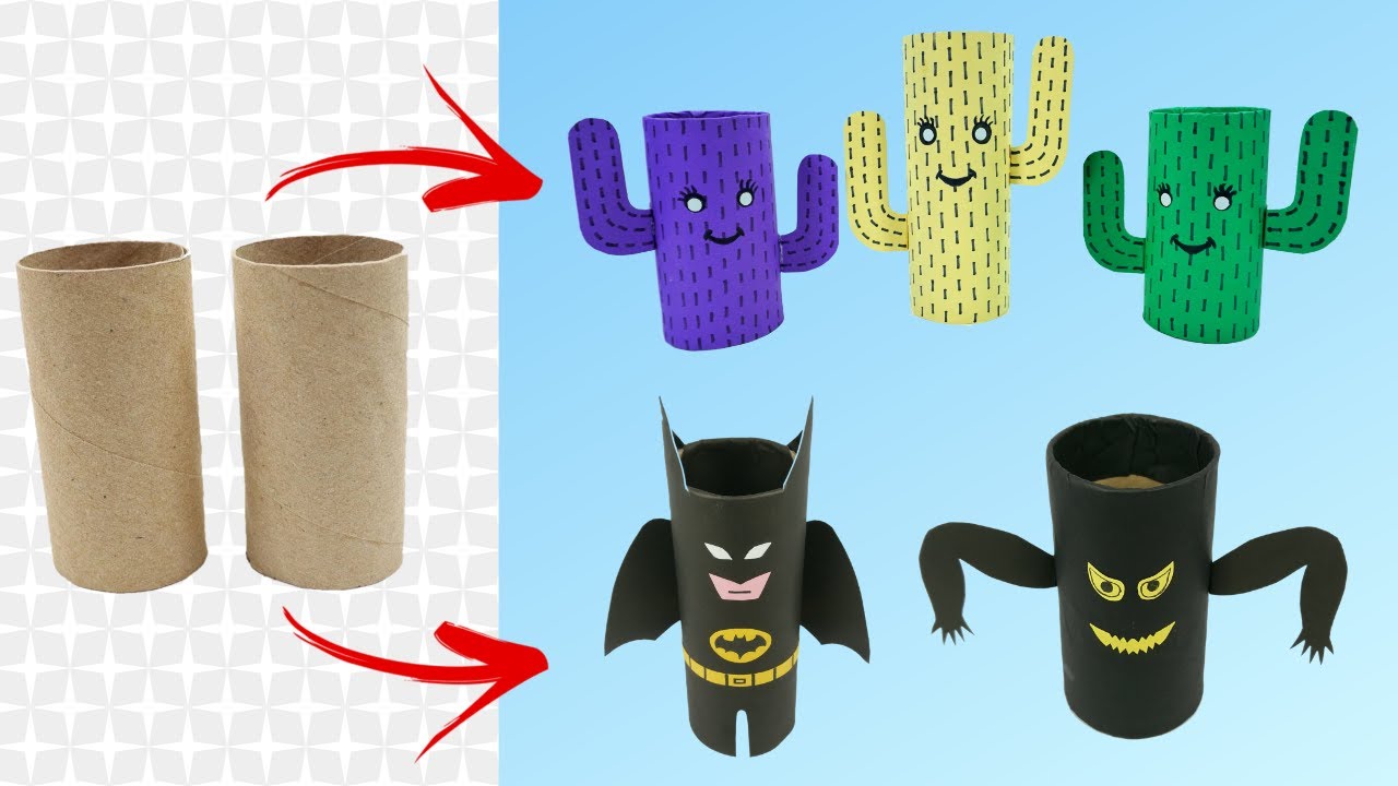 3 Amazing Tissue Roll Crafts | Kids Craft | DIY Desk Organizer - YouTube