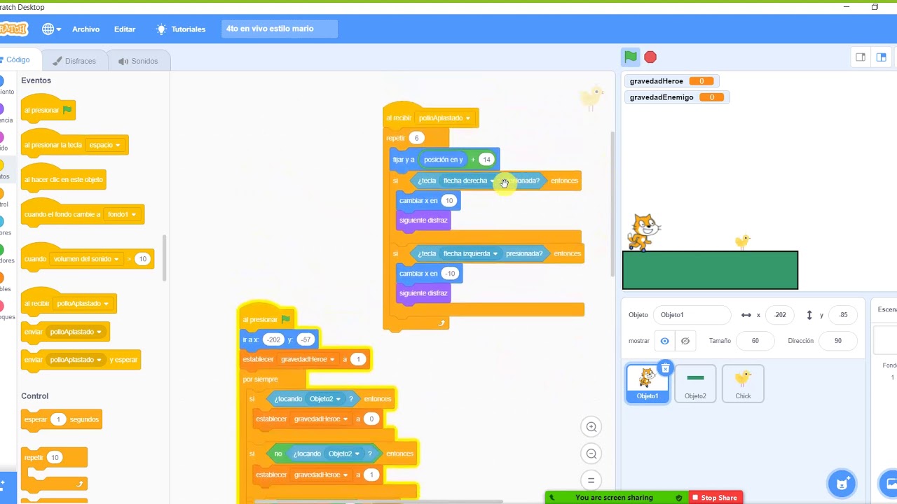 40 Scratch al estilo mario un pollo en el camino parte 3 - YouTube