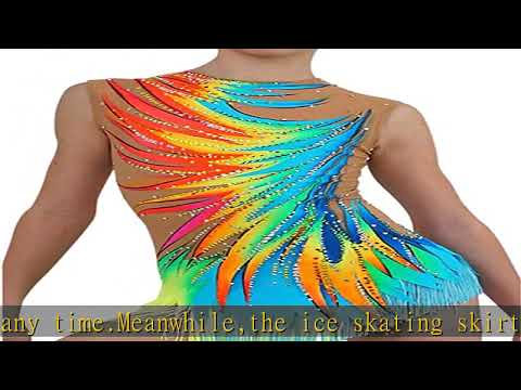 LIUHUO Women's Dance Rhythmic Gymnastics Leotards Girls Colorful Diamond Tassels Competition Perfor