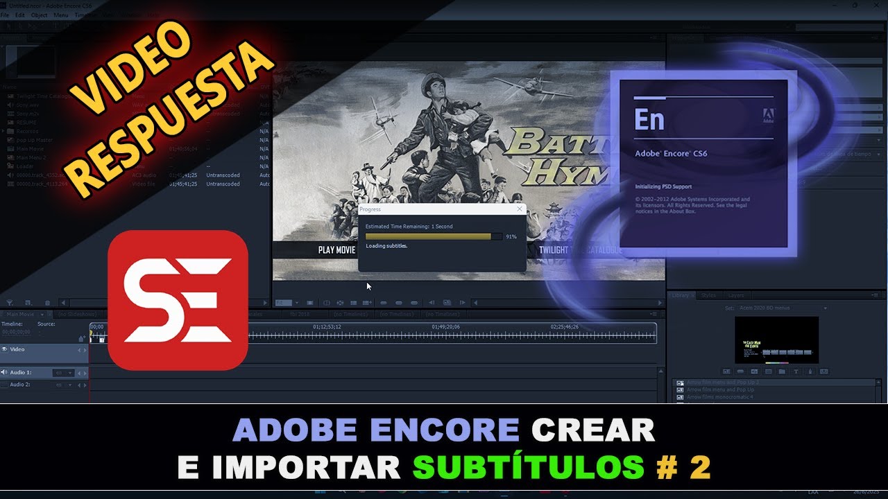 Adobe Encore CS6, Crear e importar subtítulos # 2 - YouTube