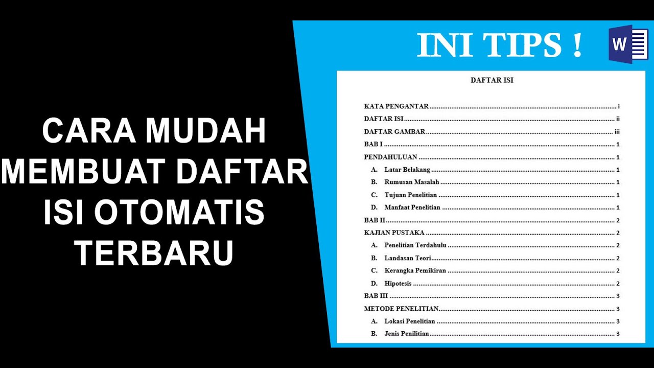 Tutorial Membuat Daftar Isi Otomatis Termudah ||| Terbaru - YouTube