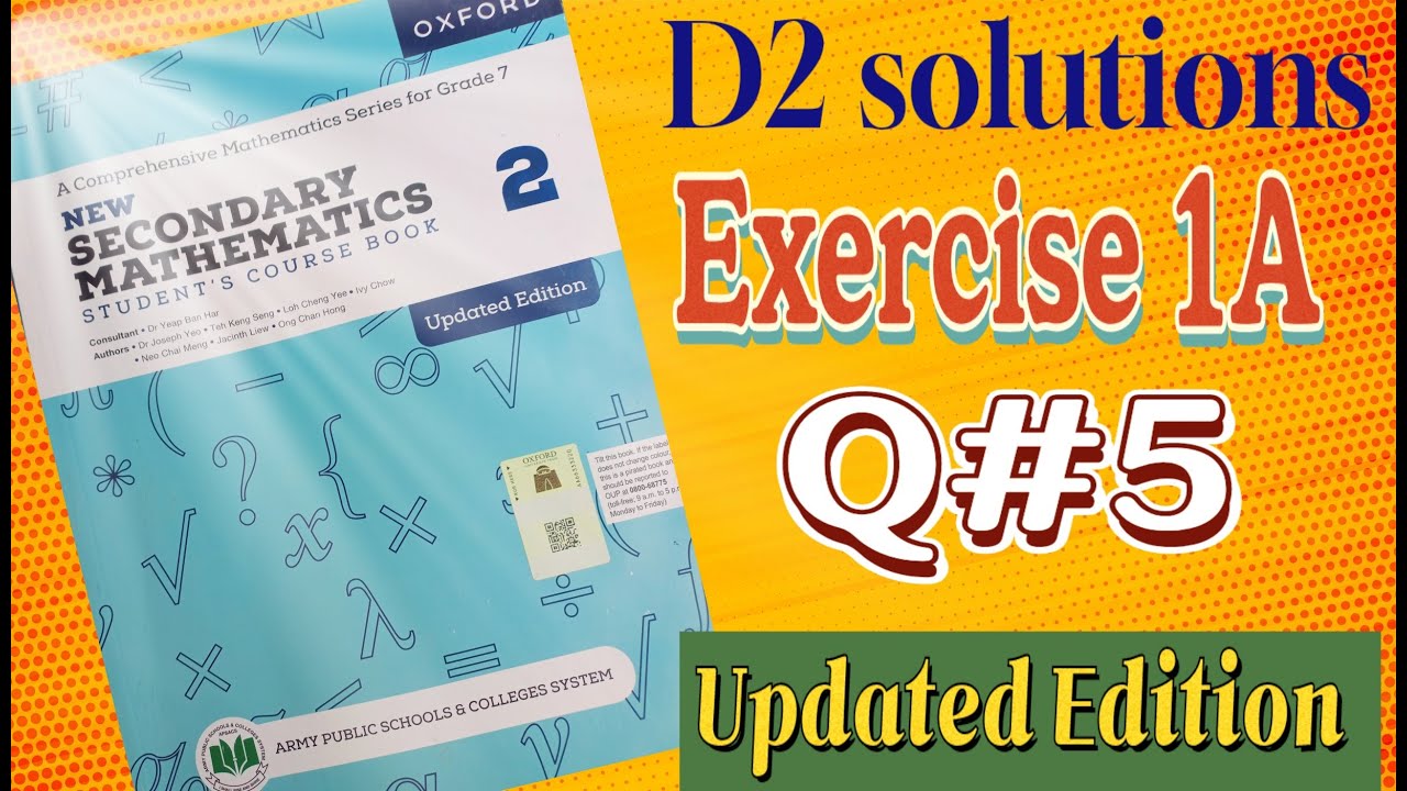 Exercise 1A Question no 5 New secondary Mathematics||chapter 1 D2 Book2 ...