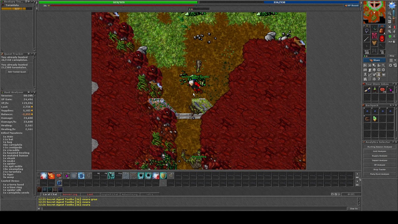 Tibia - Druid Level 8 to 100 (Episode 9, The Hide and Carniphila Task ...