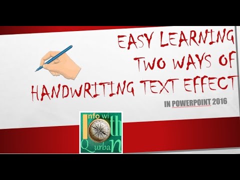 Easy Learning-Handwriting Text Effect-Two Ways in PowerPoint 2016 - YouTube