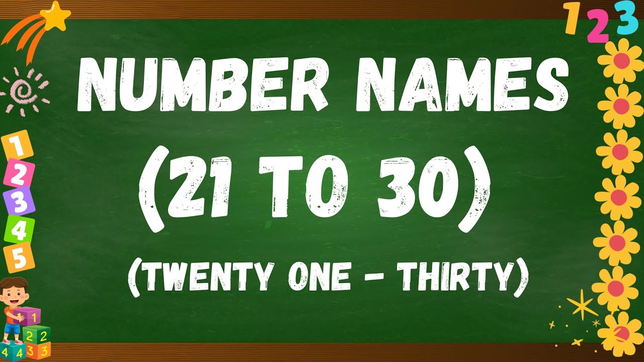 Number Names 21 to 30 | Number Words for Kids | Preschool Learning ...