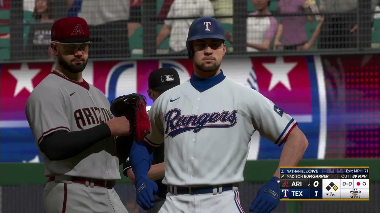 MLB The Show 23: Arizona Diamondbacks vs. Texas Rangers, Game 2 of the World Series- Gameplay ...