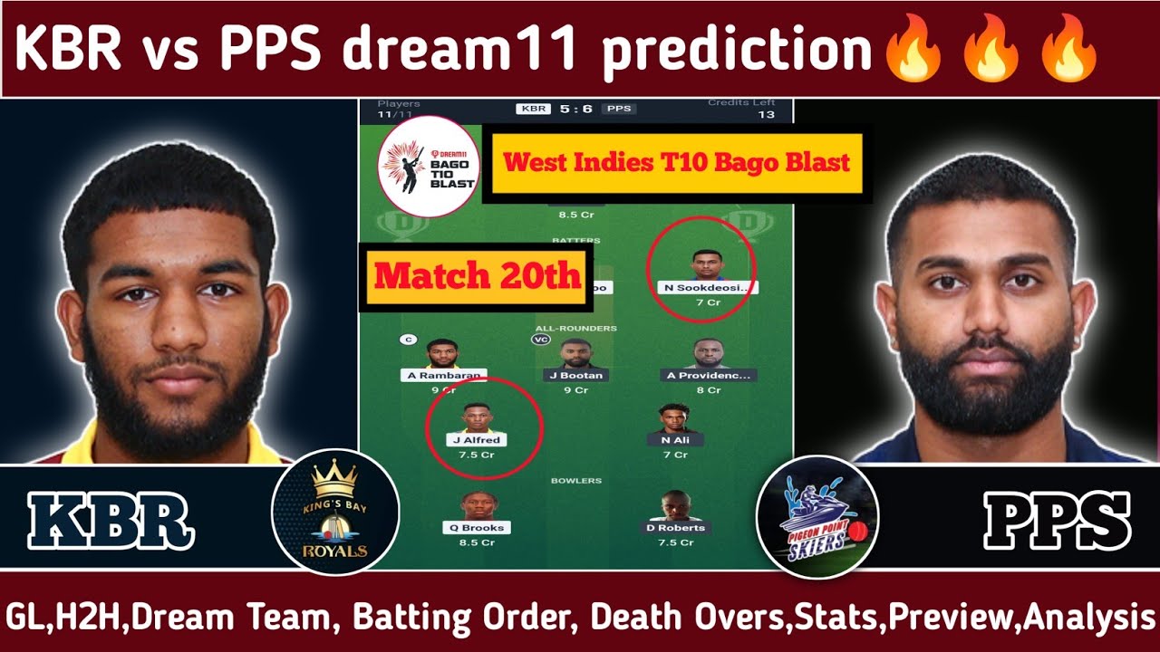 KBR vs PPS dream11 prediction\KBR vs PPS dream today team\bago blast ...