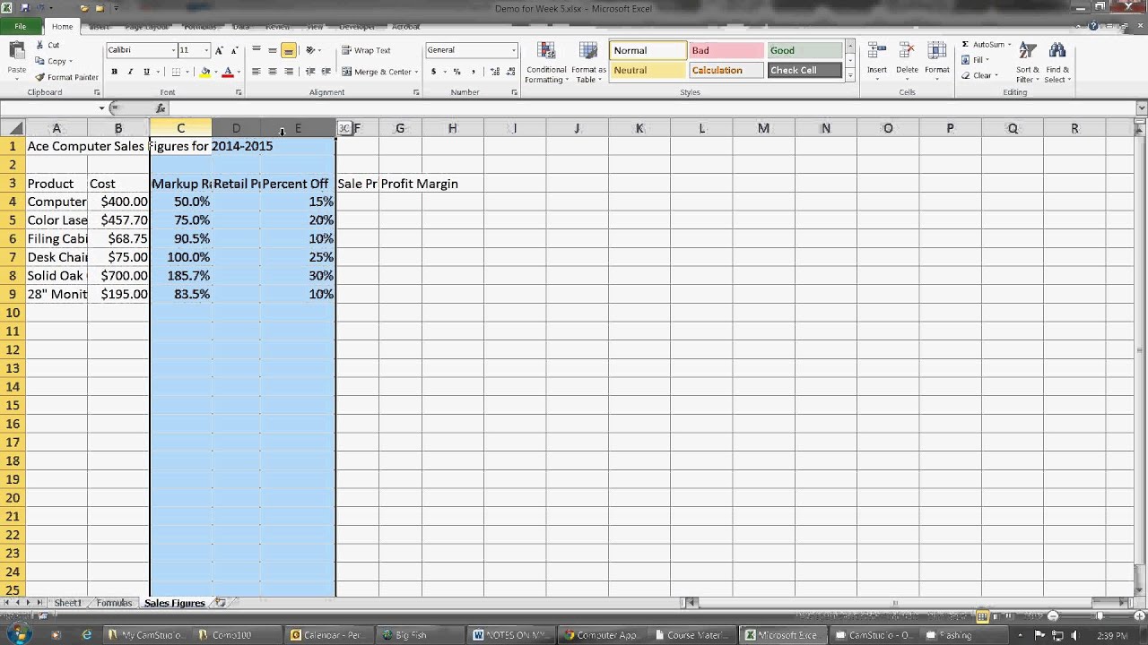 COMP100 Excel Video 2 - YouTube