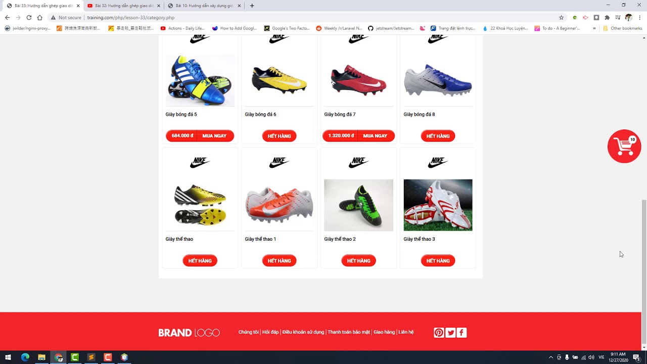 Bài 33: Hướng dẫn ghép giao diện HTML CSS của website bán giày kết hợp ...