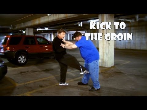 Fight Self Defense Big Attacker Kick To The Groin