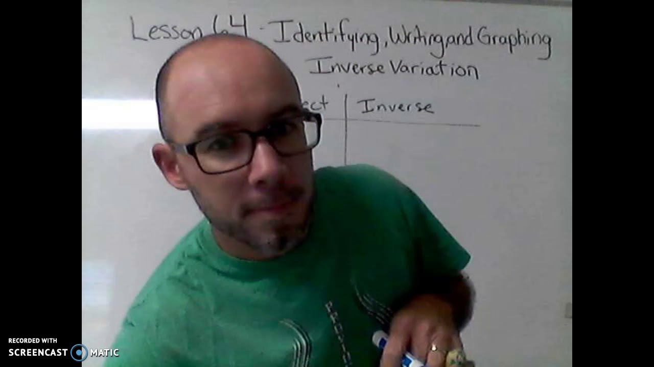 Algebra 1 Lesson 64- Inverse Variation - YouTube
