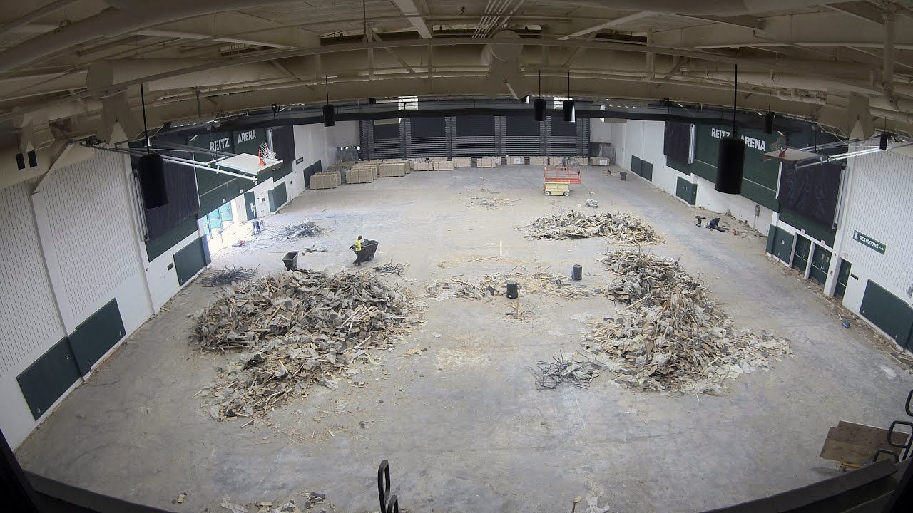 REVEAL: Reitz Arena's New Floor - YouTube
