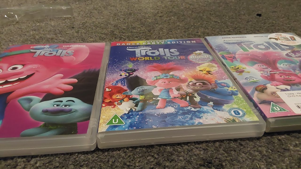 Trolls, Trolls World Tour and Trolls Holiday (UK) DVD Unboxing - YouTube