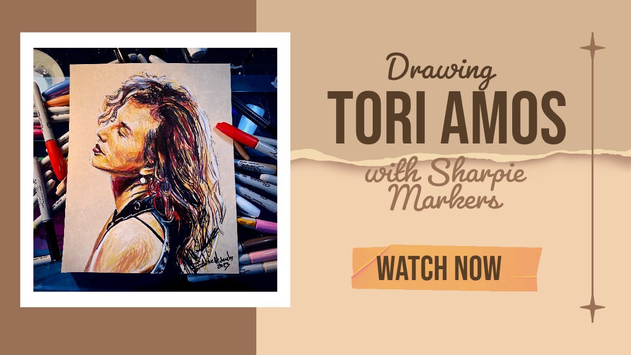 Drawing Tori Amos with Sharpie Markers - #art #markersketch - YouTube