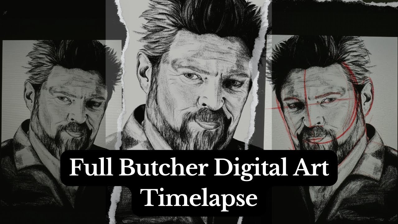 Full Billy Butcher Digital Art Timelapse💥The Boys Art - YouTube