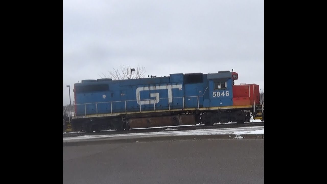 CN 2275,CN2524,GTW 5831 & GTW 5846 Leading A Mixed Freight Eastbound ...