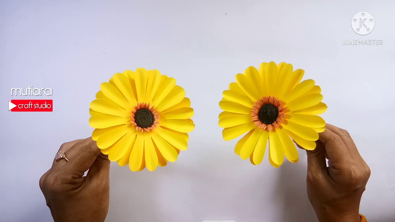 Cara Membuat Bunga Matahari Dari Kertas Origami || Sun Flower Paper ...