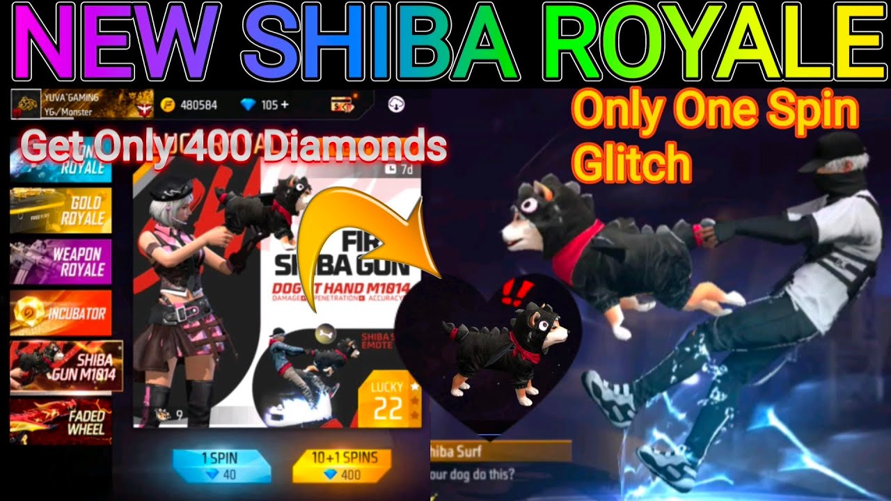 SHIBA ROYALE EVENT FREE FIRE || NEW LUCK ROYALE || SHIBA M1014 GUN SKIN ...