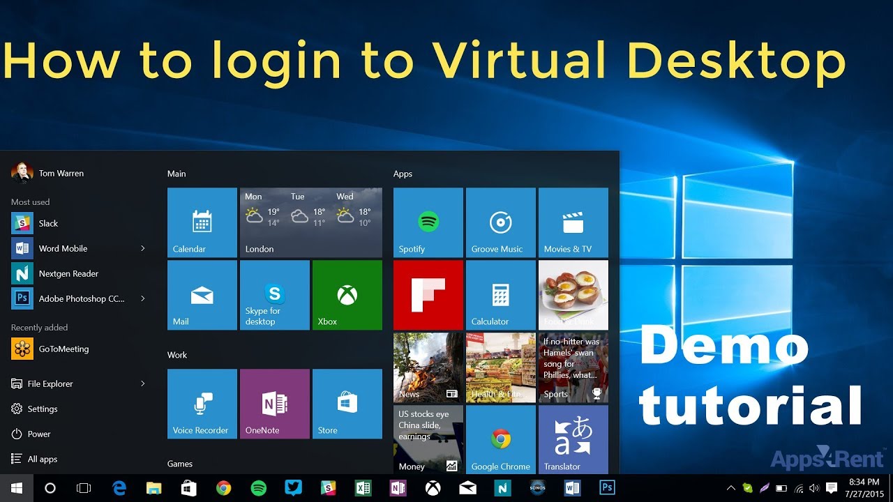 How to login into Virtual Desktop from Windows (Demo) - YouTube
