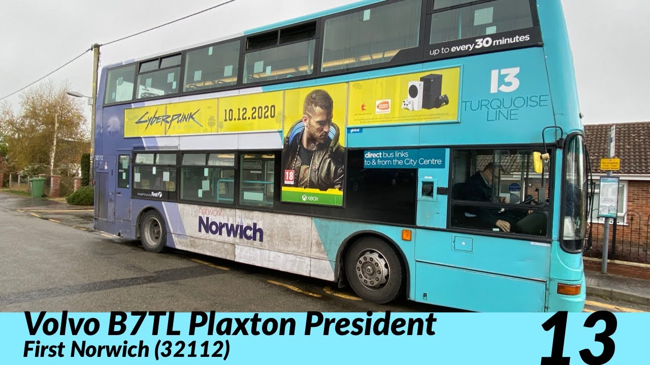 **Walkthrough** First Norwich Volvo B7TL Plaxton President 32112 LT02 ...