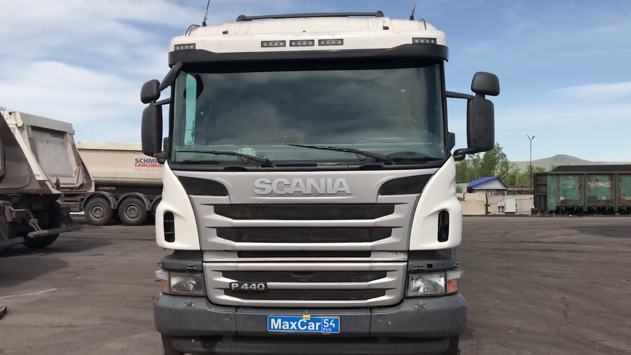 Тягач сдельный Scania p440 (6х4 бортовые редуктора) 2013 г.в. - YouTube
