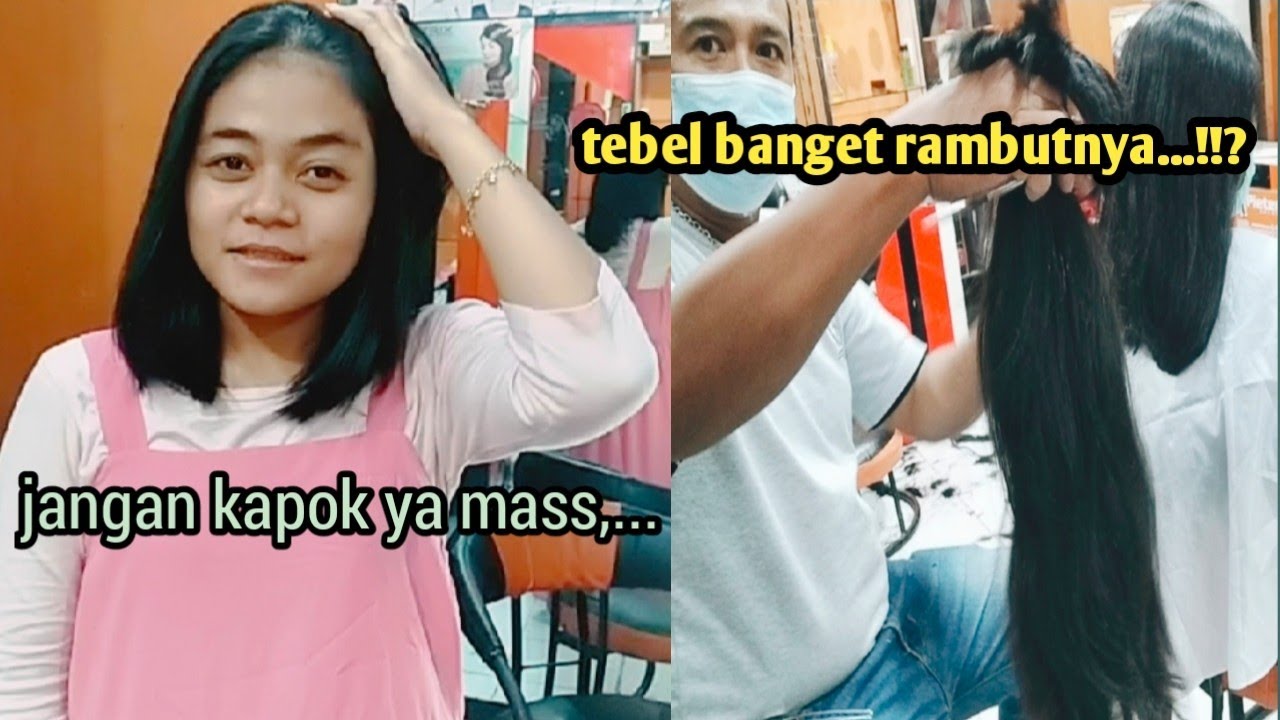 tutorial potong rambut model oval trend | panjang dan tebal sekali ...