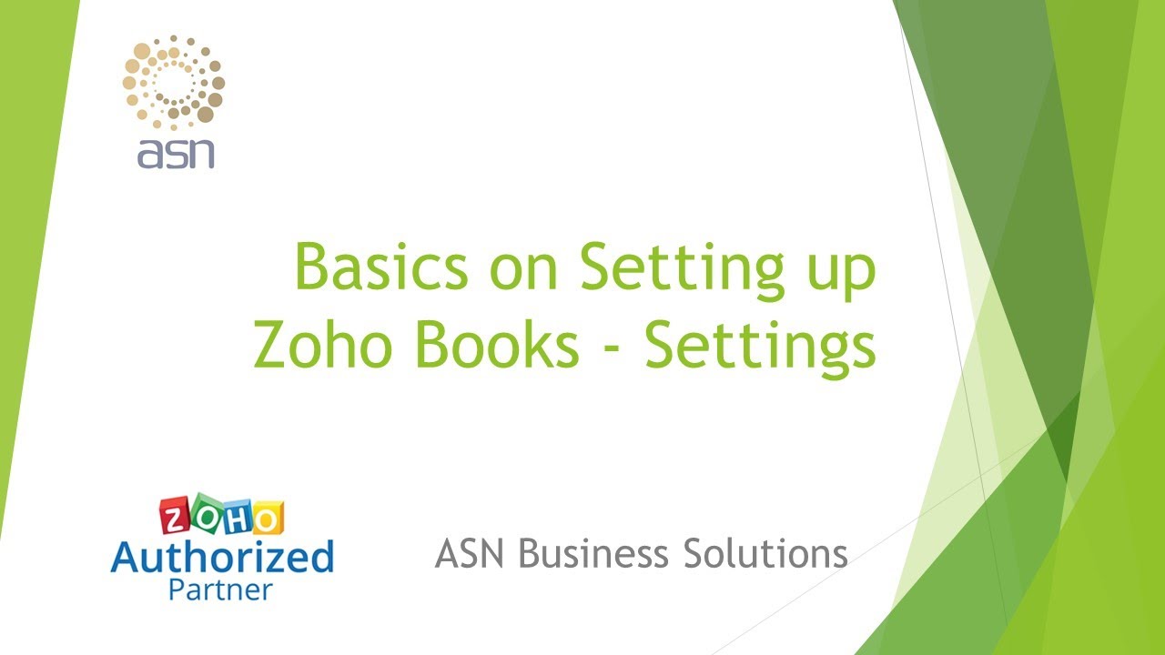 Basics on Setting up Zoho Books Settings - YouTube