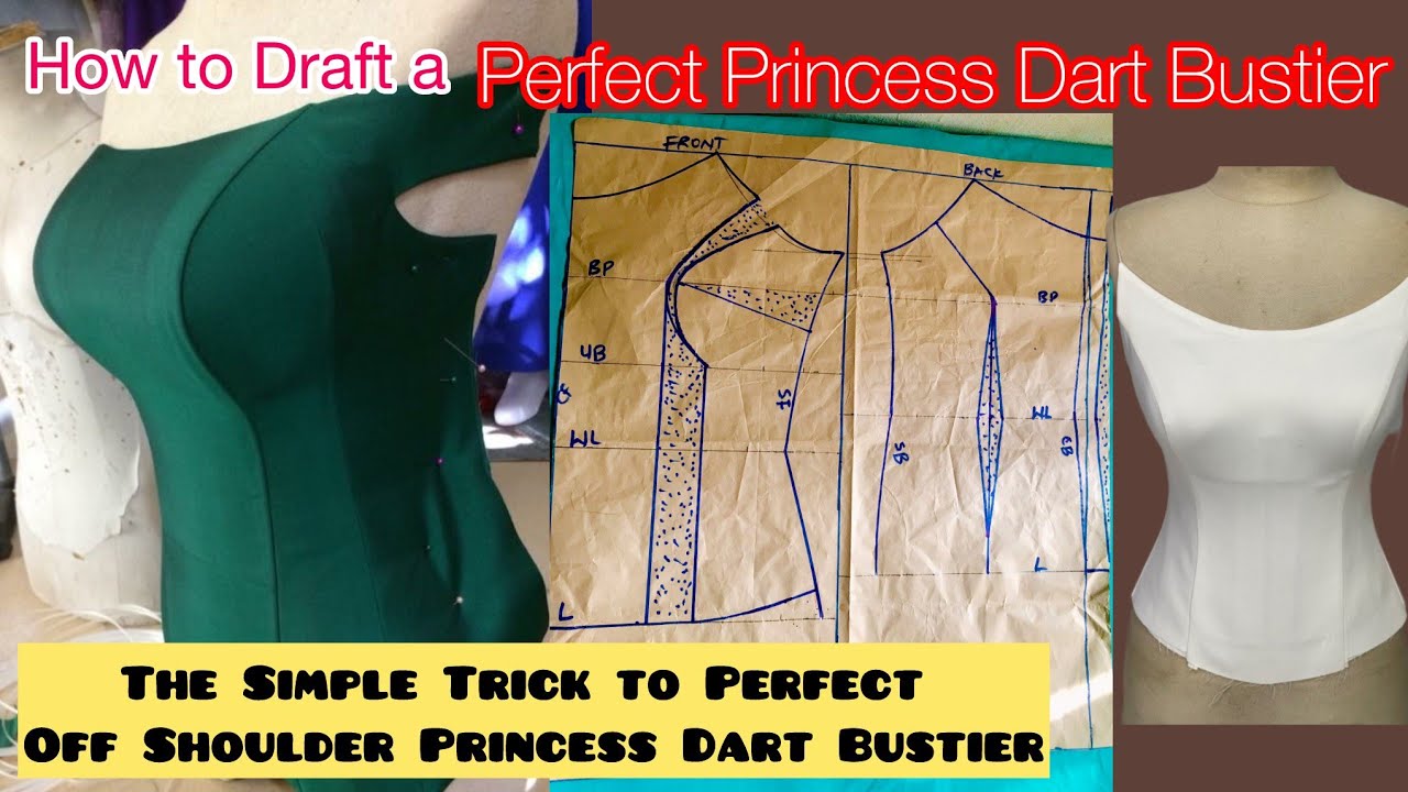 How to Draft Off-Shoulder Princess Dart Blouse Pattern Step-by-Step ...