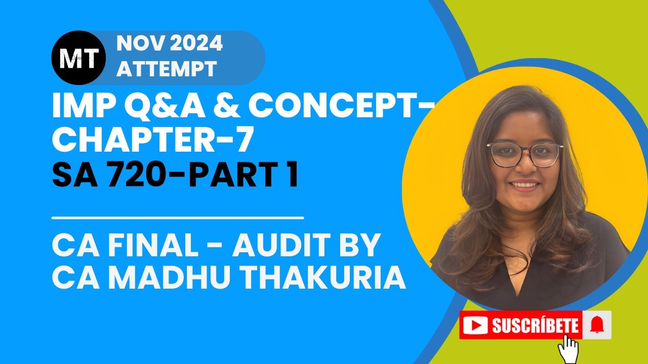 SA 720 Concept and Questions I CA Final Audit I CA Madhu Thakuria - YouTube